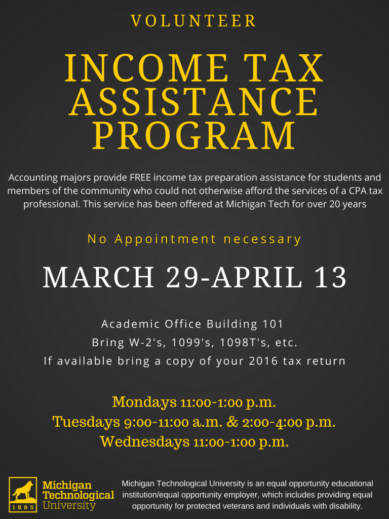 Volunteer Income Tax Assistance Program | Michigan Tech College of ...