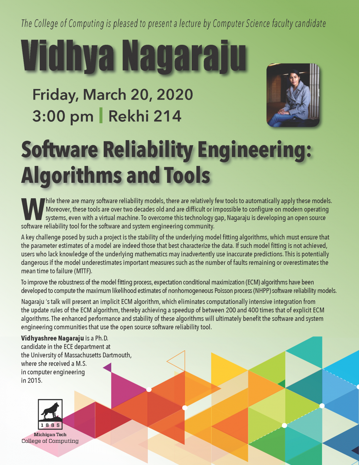 Faculty Candidate Vidhya Nagaraju to Present Lecture March 20 ...