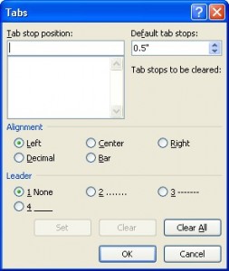 How to use tabs to align text | Graduate School Newsblog