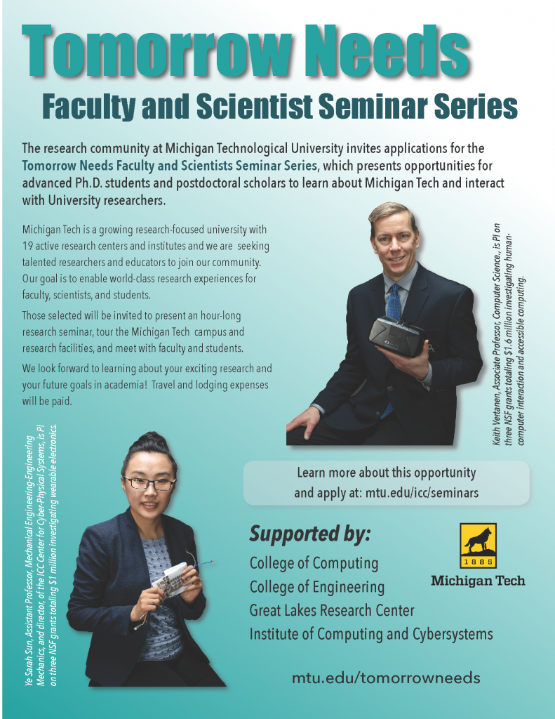 Tomorrow Needs Faculty and Scientist Seminar Series | ICC Blog