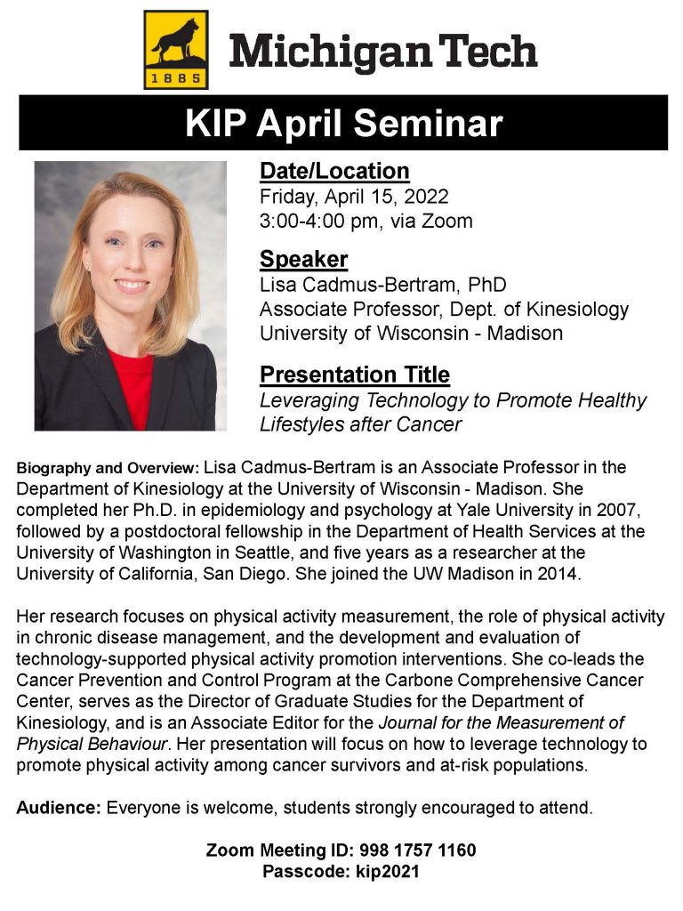 KIP April Seminar: Leveraging Technology to Promote Healthy Lifestyles ...