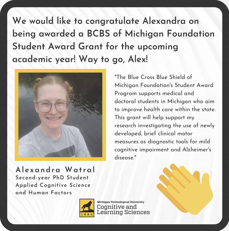 Alexandra Watral Awarded BCBS Grant | Psychology and Human Factors News