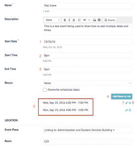 Adding Multiple Dates to an Event | Webmaster's Blog