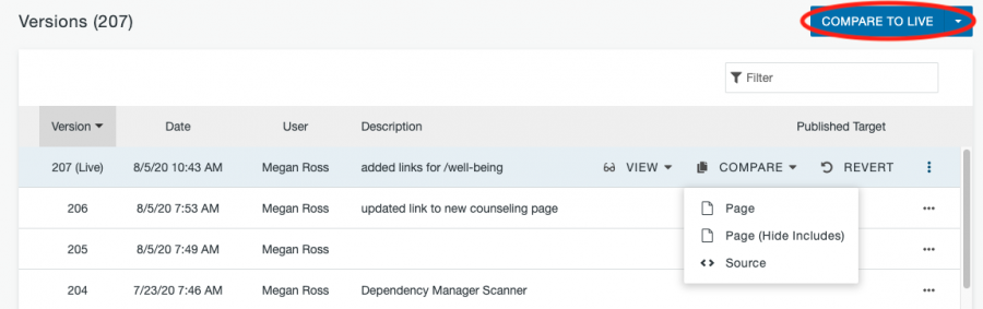 Compare Versions | Webmaster's Blog